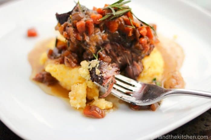 Braised Short Ribs with Creamy Parmesan Polenta - Girl and the Kitchen
