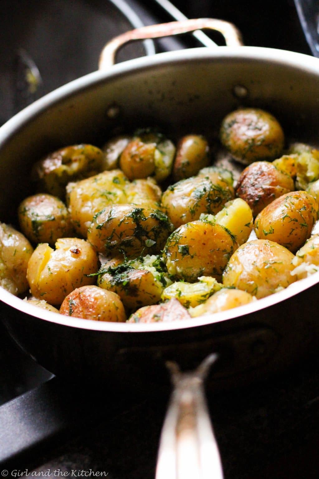 Pan Roasted Potatoes with Garlic and Dill - Girl and the Kitchen