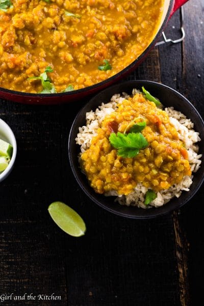 Yellow Lentil Dal with Curry - Girl and the Kitchen