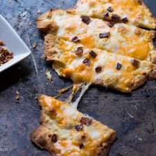 Crispy Cheesy Bacon Flatbread - Girl and the Kitchen