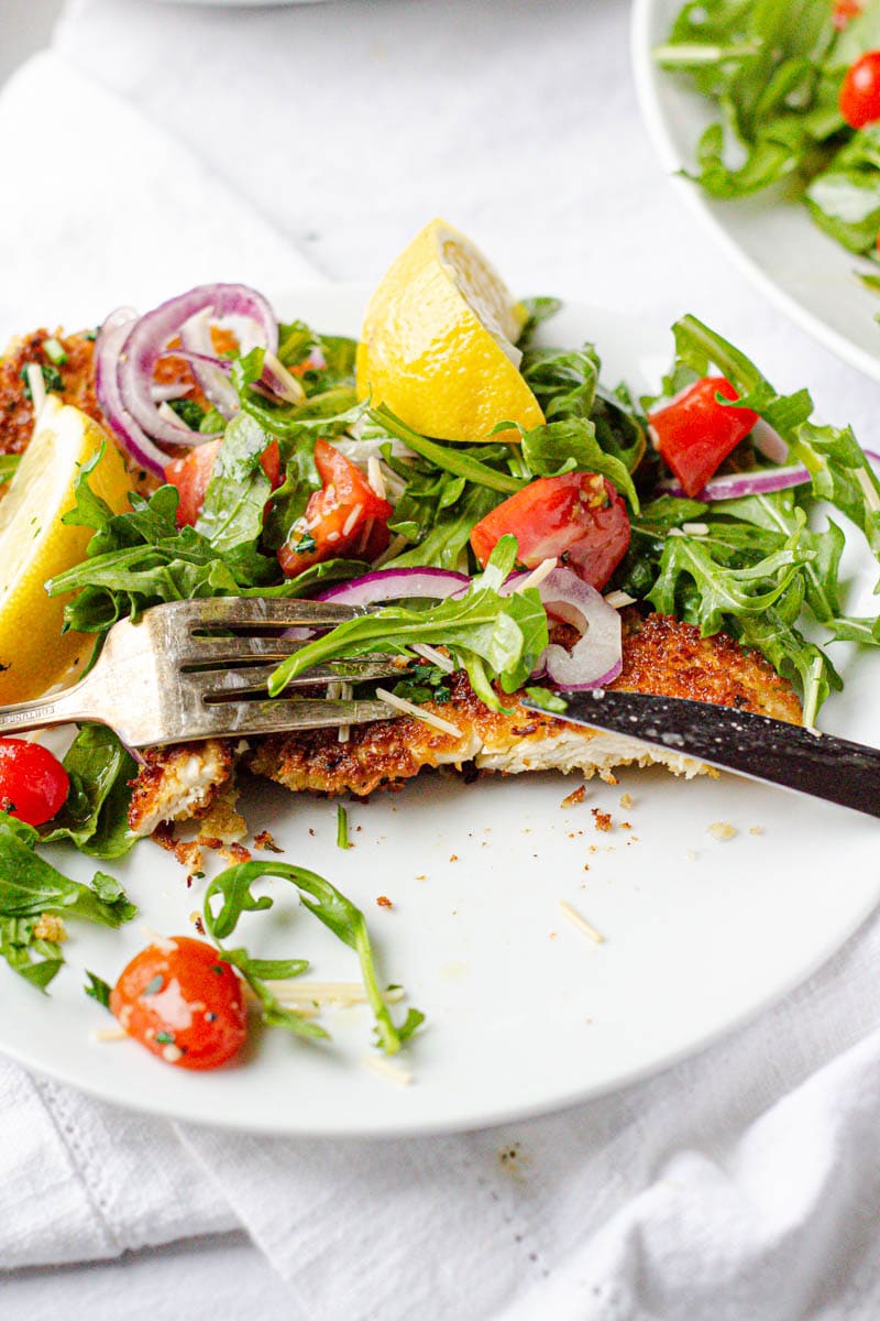 How to Make Chicken Milanese (with Arugula and Tomato Salad) - Girl and ...